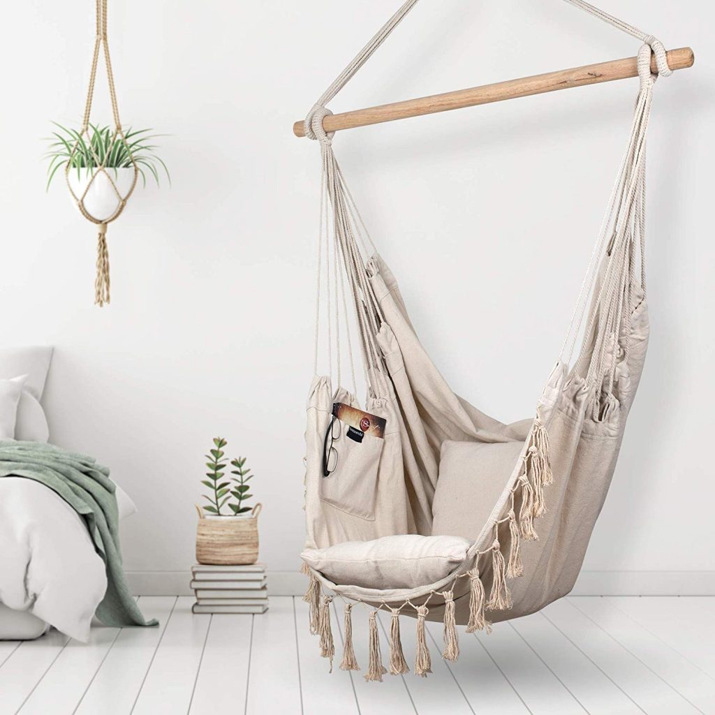Don't Be Afraid Of A White Hanging Chair For Your Bedroom